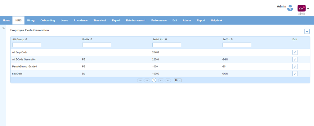 Employee Code Generation